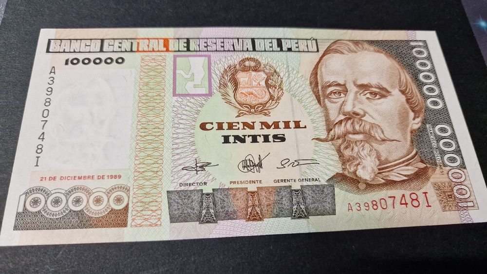 Peru 100'000 Intis 1989, P-169, UNC (Neu und originalverpackt) in ...