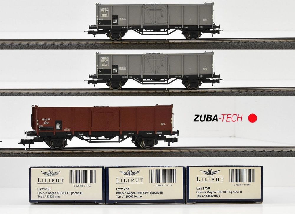 Liliput 3x Offene Güterwagen der SBB H0 GS mit OVP | Kaufen auf Ricardo