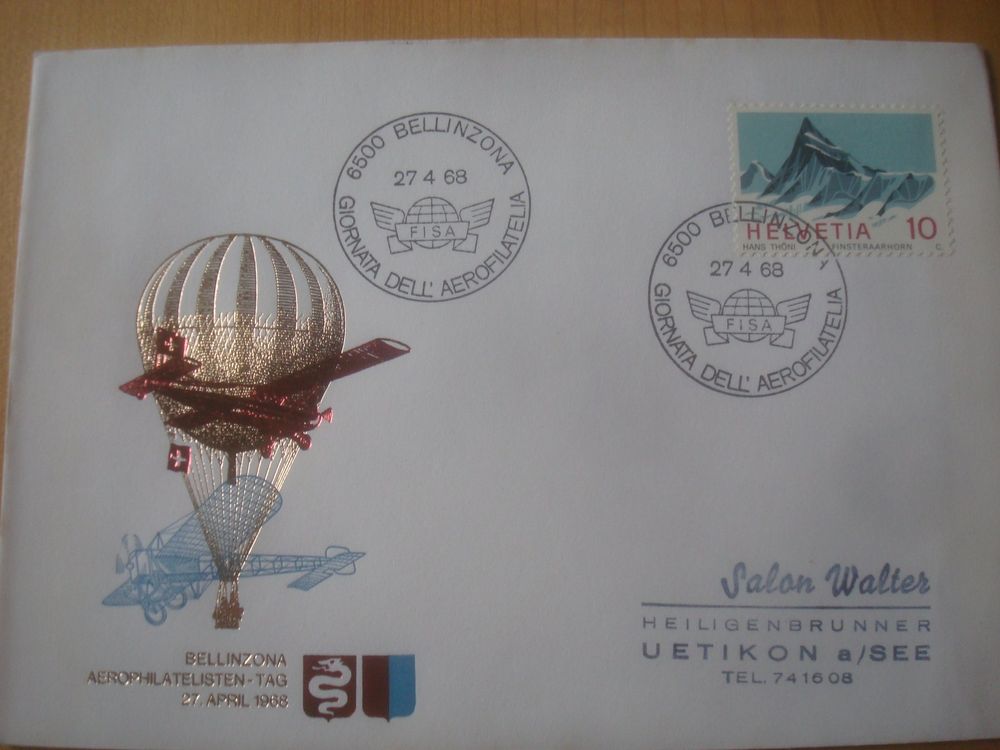FLUG 1968 Giornata dell'aerofilatelia 2 Belege Bellinzona (Gebraucht ...