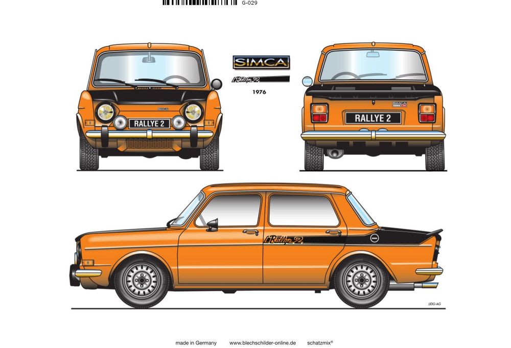 Blechschild-SIMCA RALLYE 2 - 1976 | Kaufen auf Ricardo