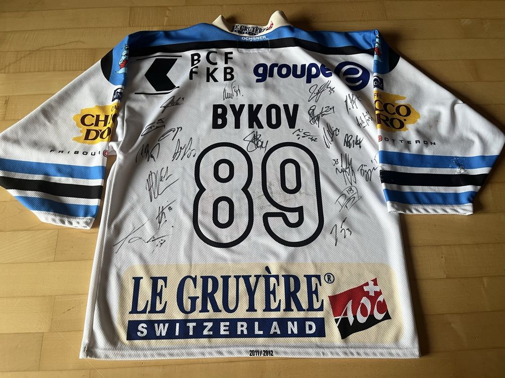 HC Fribourg-Gottéron Trikot Maillot Bykov Autogramme (Gebraucht) in ...