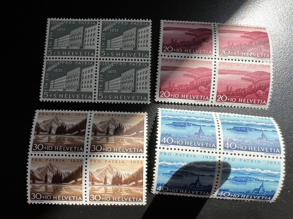 4 blocs de 4 neufs Pro Patria 1955 selon photos (Gebraucht) in Charmey (Gruyère) für CHF 3 – mit ...