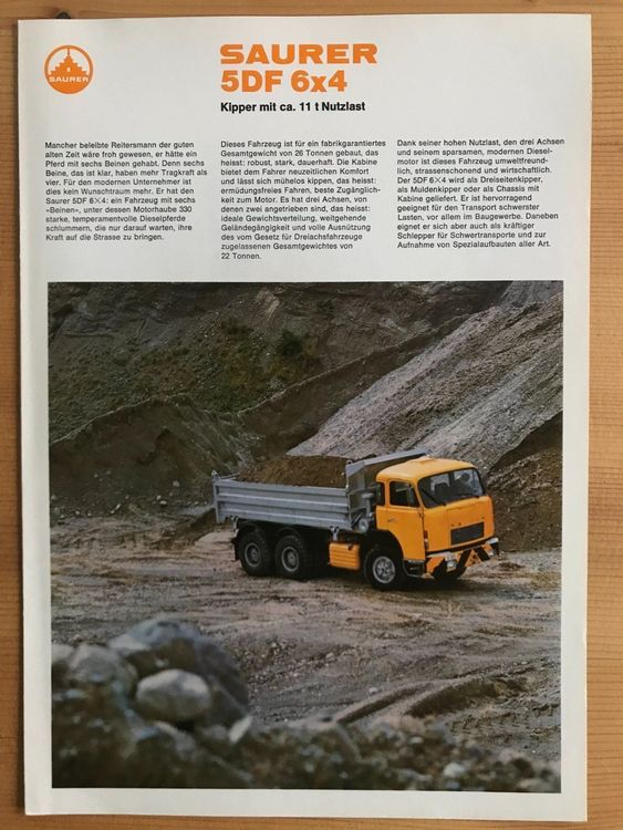 Saurer Prospekt Saurer 5DF 6x4 Kipper | Kaufen auf Ricardo