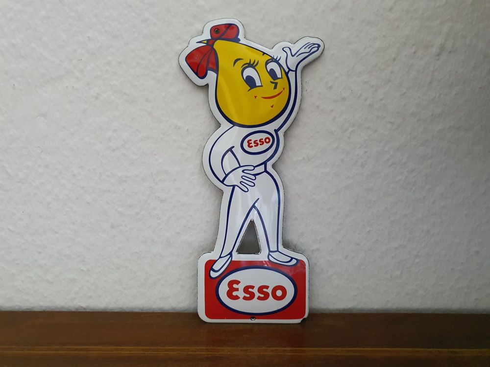 Emailschild ESSO Tankstelle Motor Oil Emaille Schild Reklame | Kaufen ...