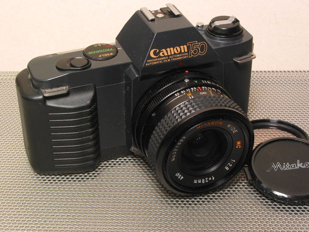 CANON T-50 FD 28mm 2.8 Mitakon Kleinbild Reflexkamera REPAIR (Defekt ...