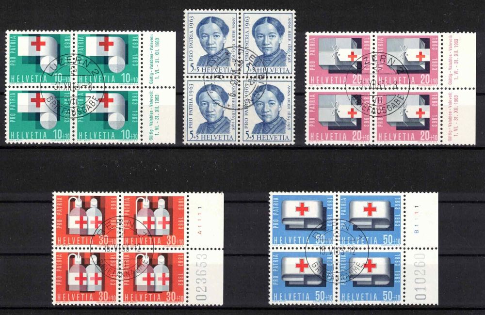 1963 Pro Patria Serie im 4er-Block mit Zentrum-ʘ (Neu (gemäss Beschreibung)) in Nuglar für CHF 3 ...