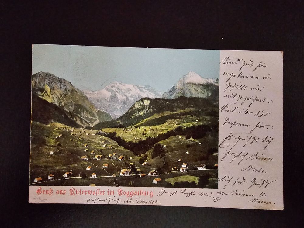 PK Postkarte Gruss aus Unterwasser im Toggenburg (Gebraucht) in Dallenwil für CHF 6 – mit ...