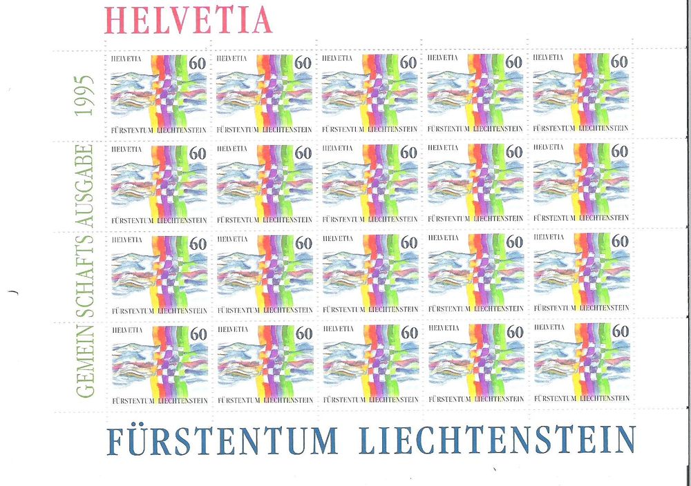 Kleinbogen 1995, Gemeinschaftsausgabe Schweiz Liechtenstein (Neu (gemäss Beschreibung)) in ...