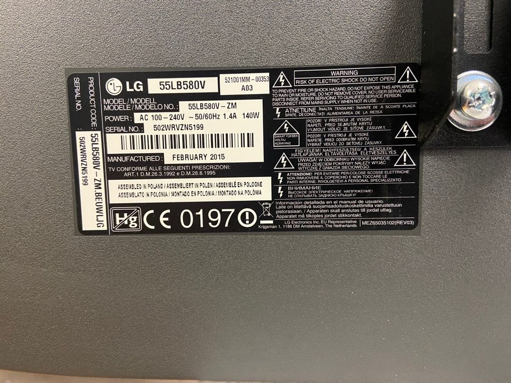 LG 55LB580V LED Smart TV (Gebraucht) in für CHF 137 – nur Abholung auf ...