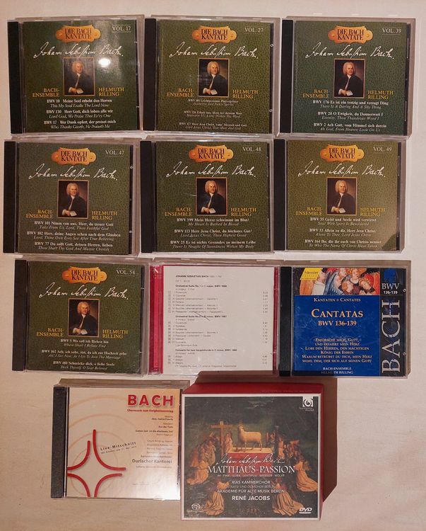 10 CDs mit Bach Kantaten und Chormusik. Und 1 DVD (Gebraucht) in Zürich ...