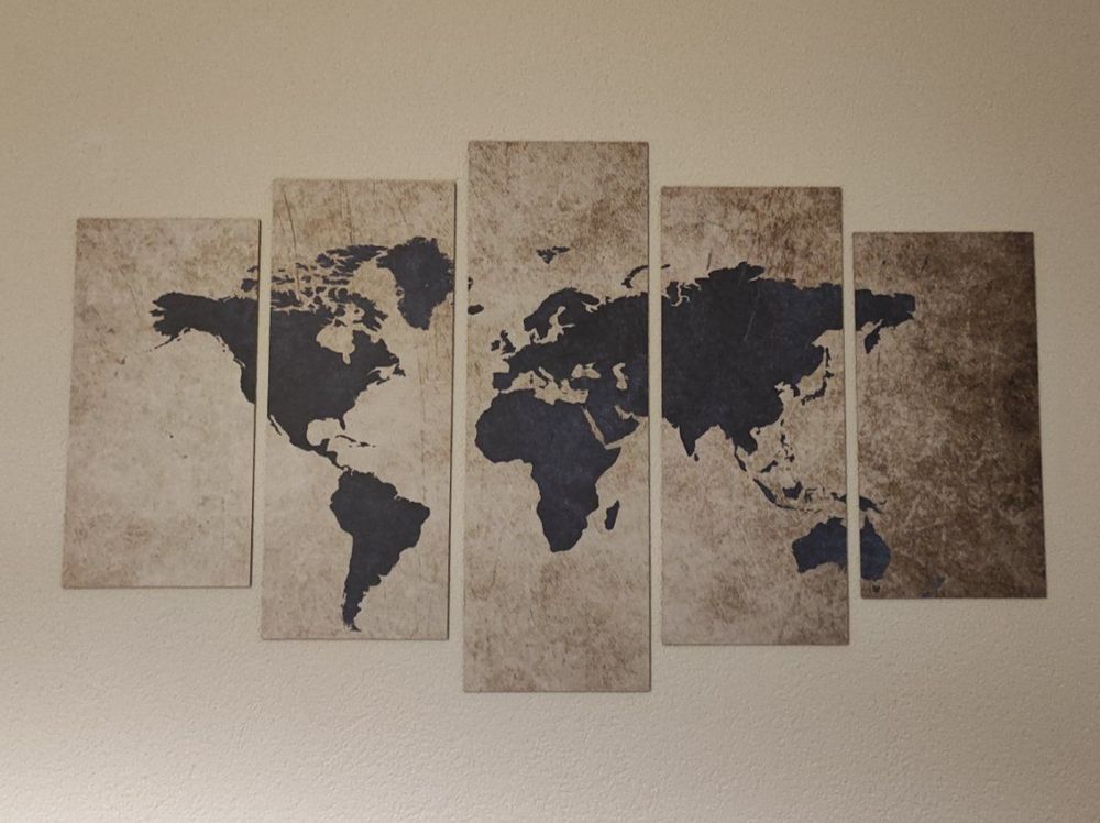 Wandbild Weltkarte (5-teilig) | Kaufen auf Ricardo