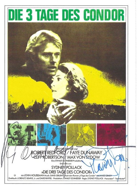 ROBERT REDFORD / MAX VON SYDOW Autogramm "Cinema" Karte (Gebraucht) in ...