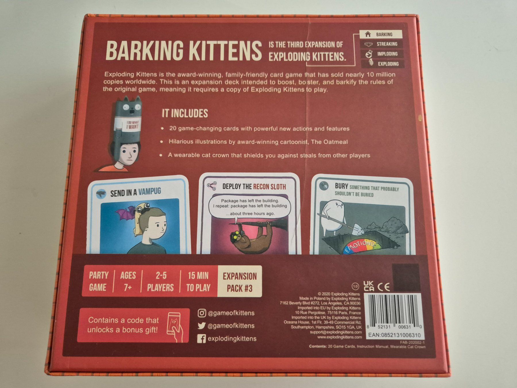Exploding Kittens: Barking Kittens Expansion Pack (Eng) (Neu (gemäss Beschreibung)) in Zürich ...