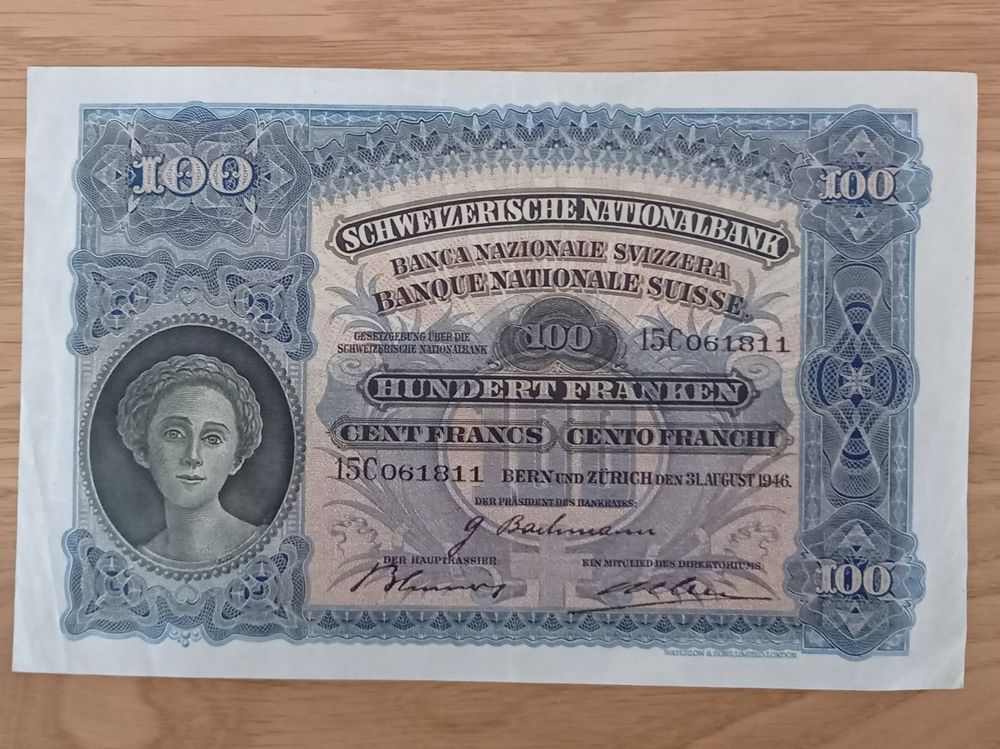100er Note Jahrg. 1946 (Gebraucht) in für CHF 112 – nur Abholung auf ...