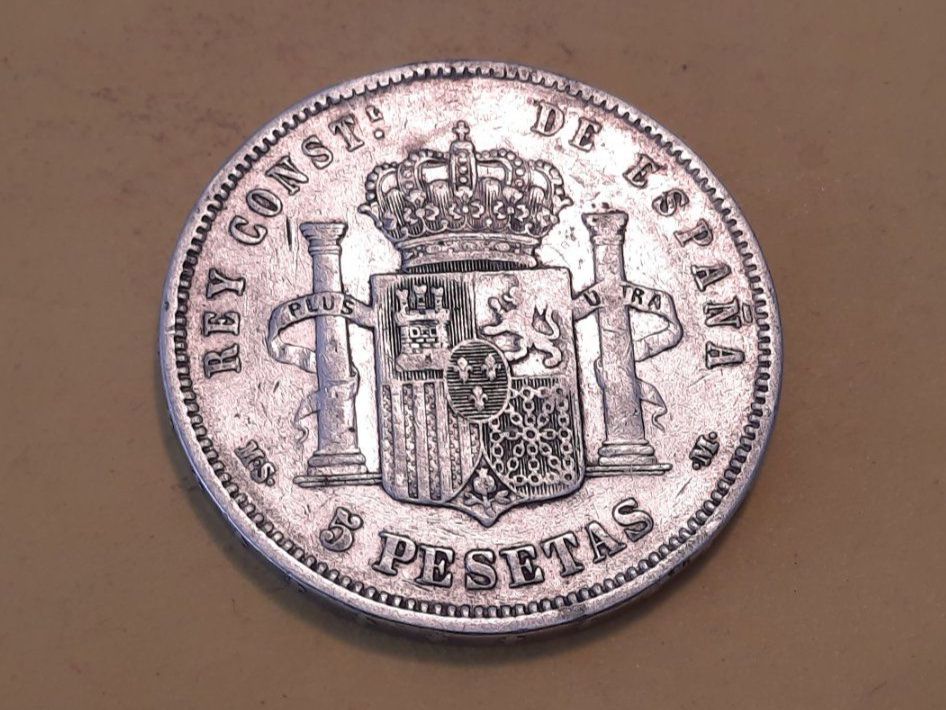 Spanien 5 Pesetas "Alfonso XII" 1884 MS M Silber (Gebraucht) in Buchs ...