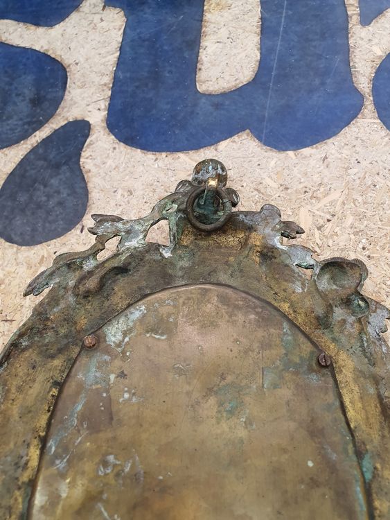 Antiker Messing Kerzenhalter mit Spiegel | Kaufen auf Ricardo