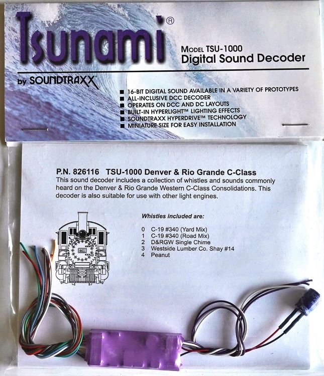 Tsunami DCC Sound Decoder 826116 D&RGW Steam class (Neu und originalverpackt) in Uerikon für CHF ...
