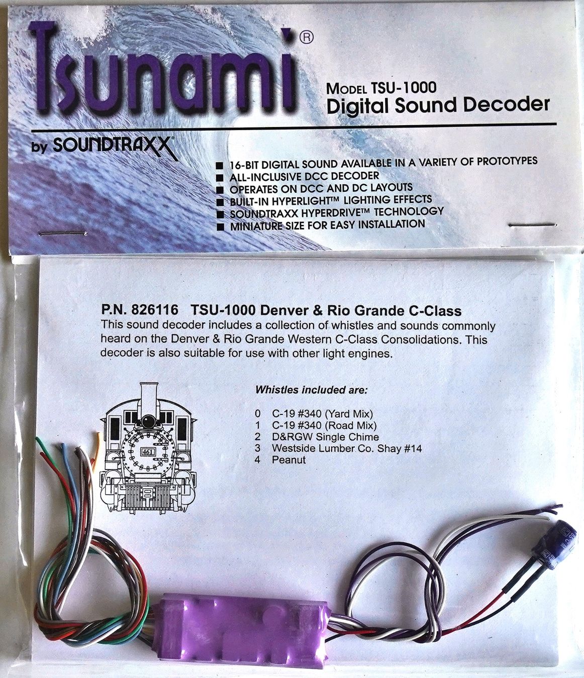 Tsunami DCC Sound Decoder 826116 D&RGW Steam class (Neu und ...