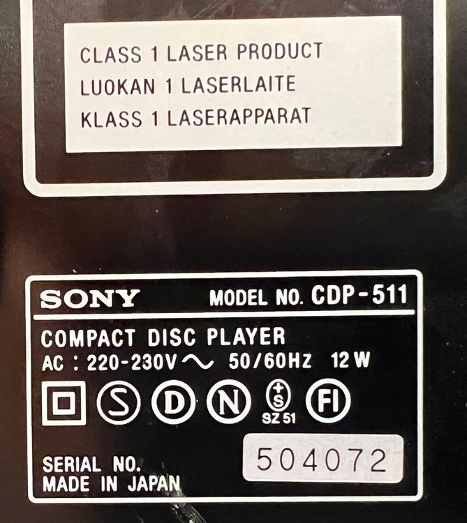 Sony CD Plaver CDP-511 | Kaufen auf Ricardo