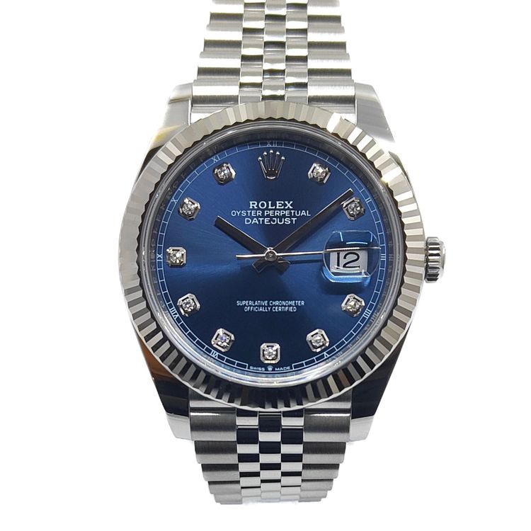 Rolex DateJust 41 Blue Diamonds Dial (Full Set 08.2024) (Neu (gemäss ...