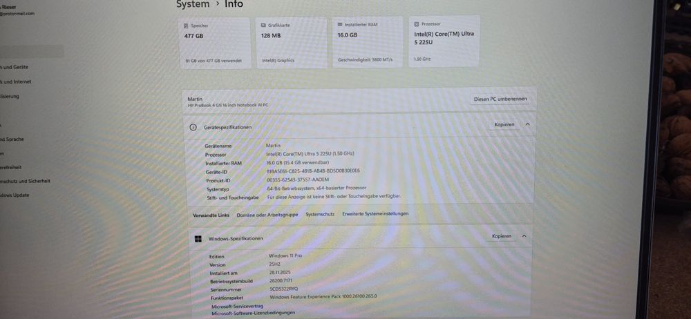 HP ProBook 4 G1i 16 AI PC BC2U0ES (Usato) a Wil SG per CHF 530 – con consegna | Acquista su Ricardo