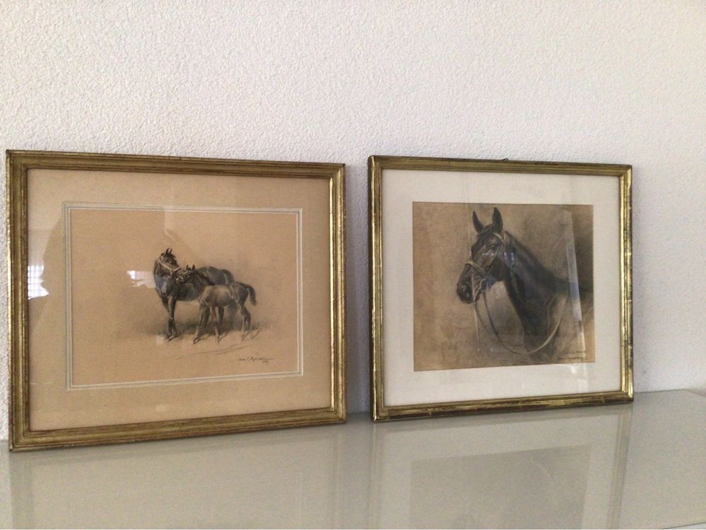 2 BLEISTIFTZEICHNUNGEN PFERDE JWAN E. HUGENTOBLER (Gebraucht) in Frasnacht für CHF 200 – nur ...