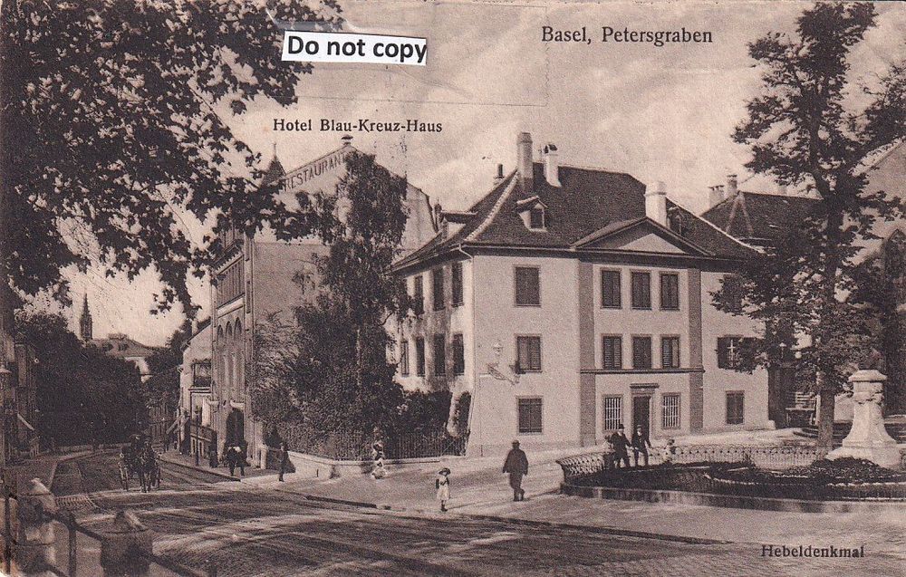 Basel BS - Petersgraben mit Hôtel Blau-Kreuz-Haus 1937 | Kaufen auf Ricardo
