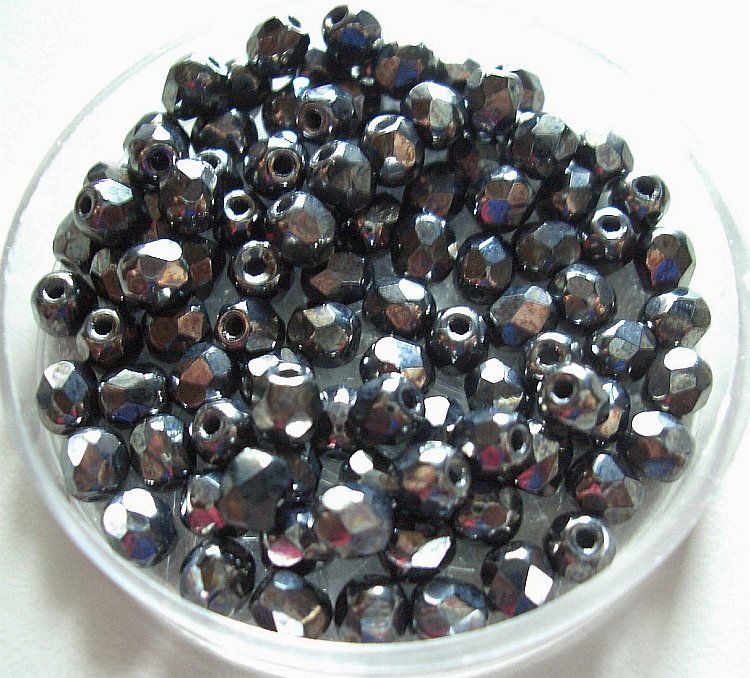 Glasschliffperlen Anthrazit 4 mm | Kaufen auf Ricardo