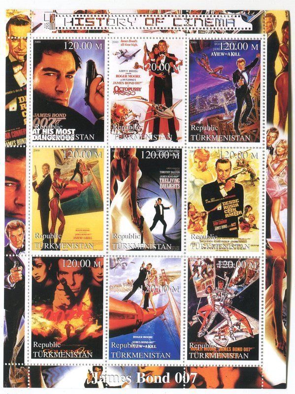 Block James Bond. Sean Connery. Turkmenistan (Neu und originalverpackt ...