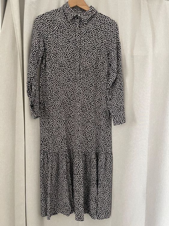 Viskose Hemd- Blusenkleid schwarz mit weissen Blumen (Neu (gemäss Beschreibung)) in Adliswil für ...