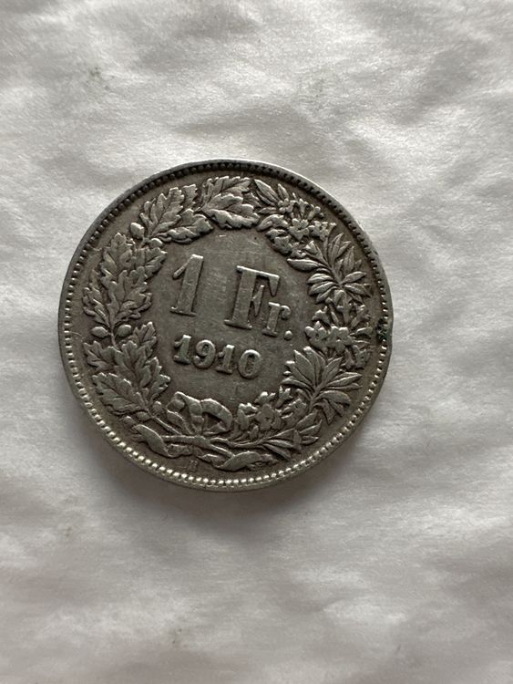 Silbermünze 1 Franken Helvetia 1910 Schweiz (Gebraucht) in Bern für CHF 4 – mit Lieferung auf ...