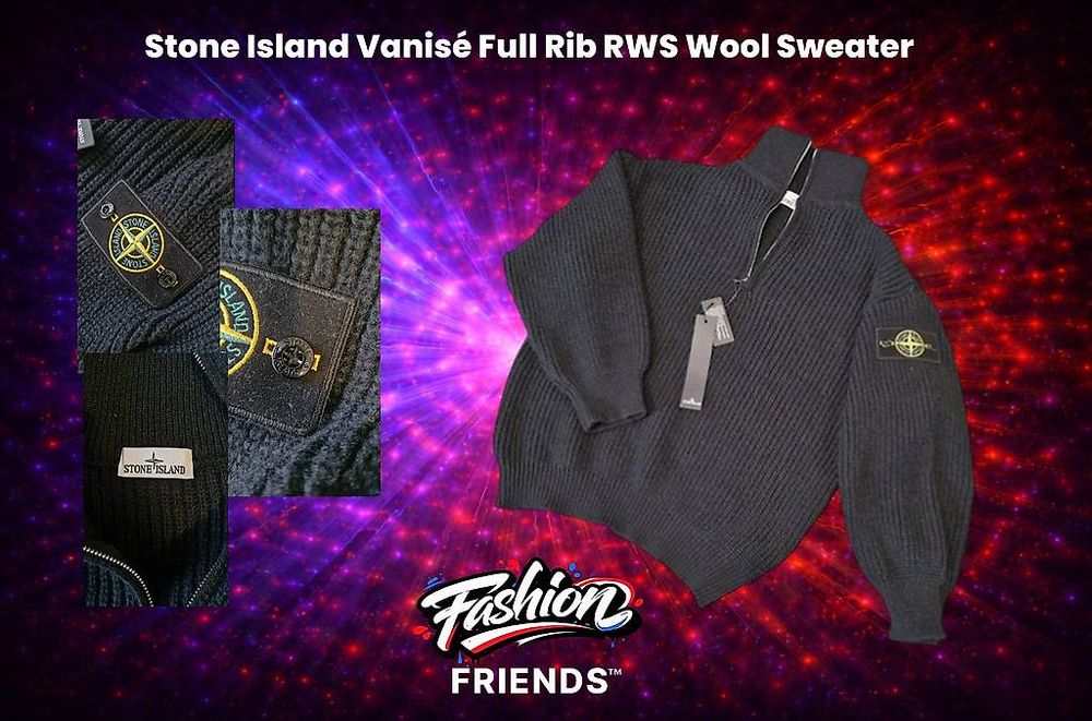Stone Island Vanisé Full Rib RWS Wool Sweater - Grösse M (Neu und ...
