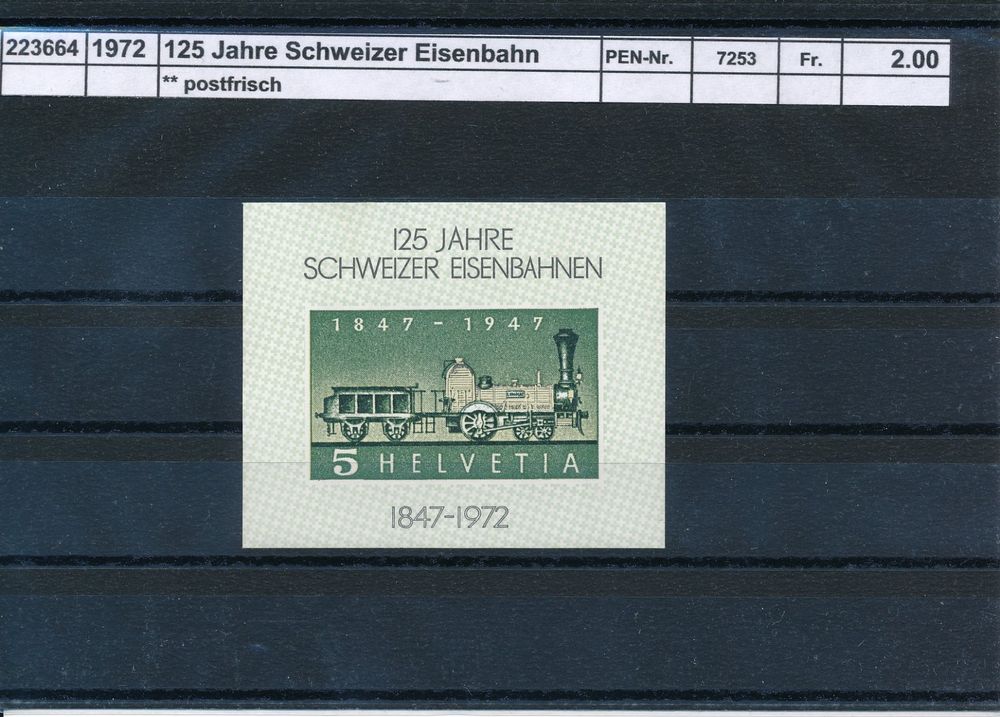 1972 Vignette, 125 Jahre Schweizer Eisenbahn | Kaufen auf Ricardo
