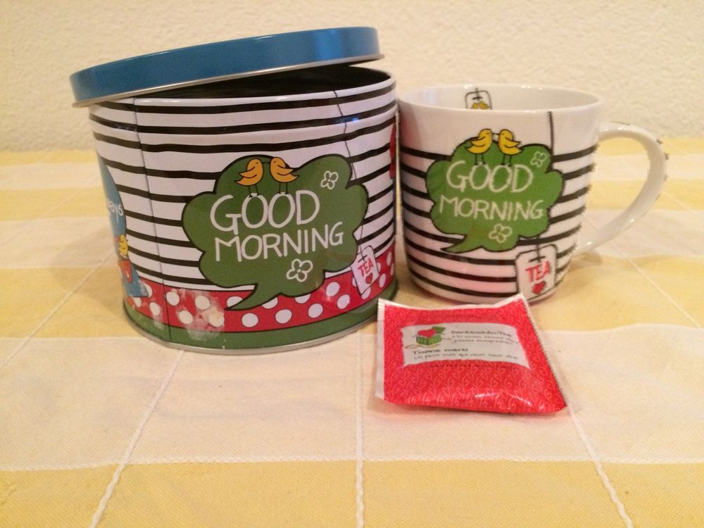 GOOD MORNING Teeset:Dose/Tasse/Teebeutel | Kaufen auf Ricardo