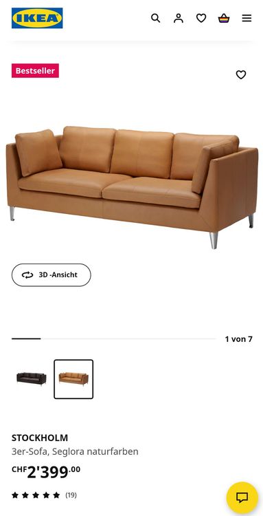 Ikea Couch Braun Leder