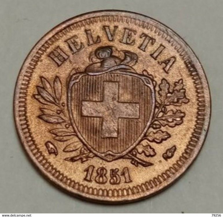 1851 1 Rappen Fehlprägung RRR (Gebraucht) in Kirchberg SG für CHF 60 – mit Lieferung auf Ricardo ...