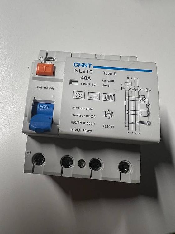 Chint 782001 - Fehlerstrom-Schutzschalter 40A / 0,03A (Gebraucht) in ...