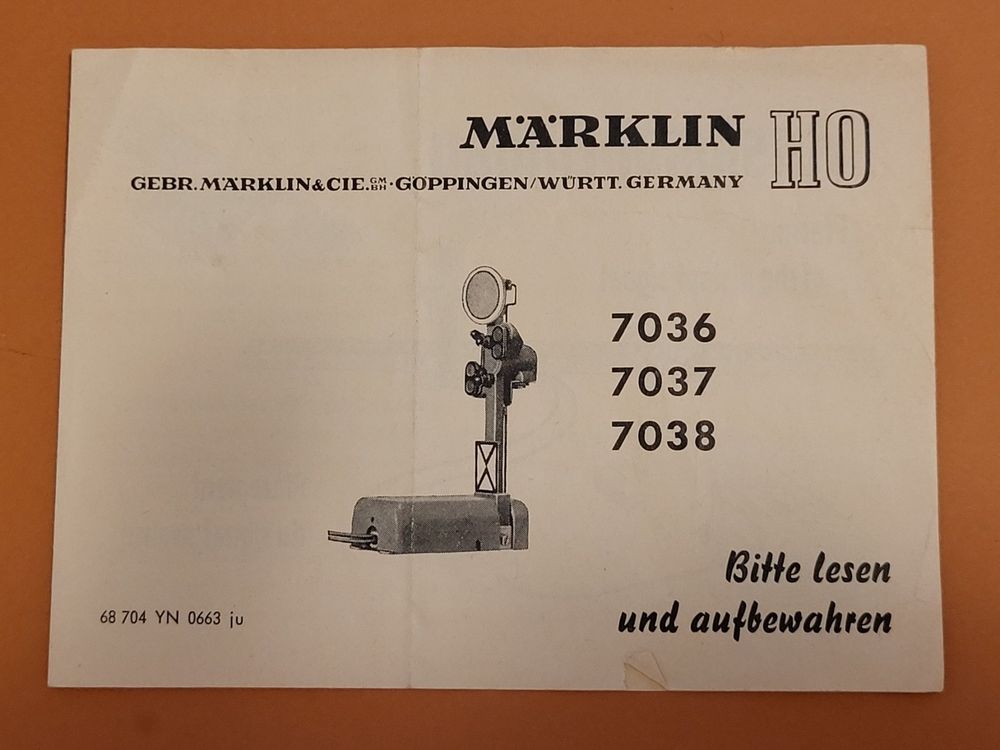 Märklin H0 - Anleitung / Notice - 7036 / 7037 / 7038 (Gebraucht) in ...