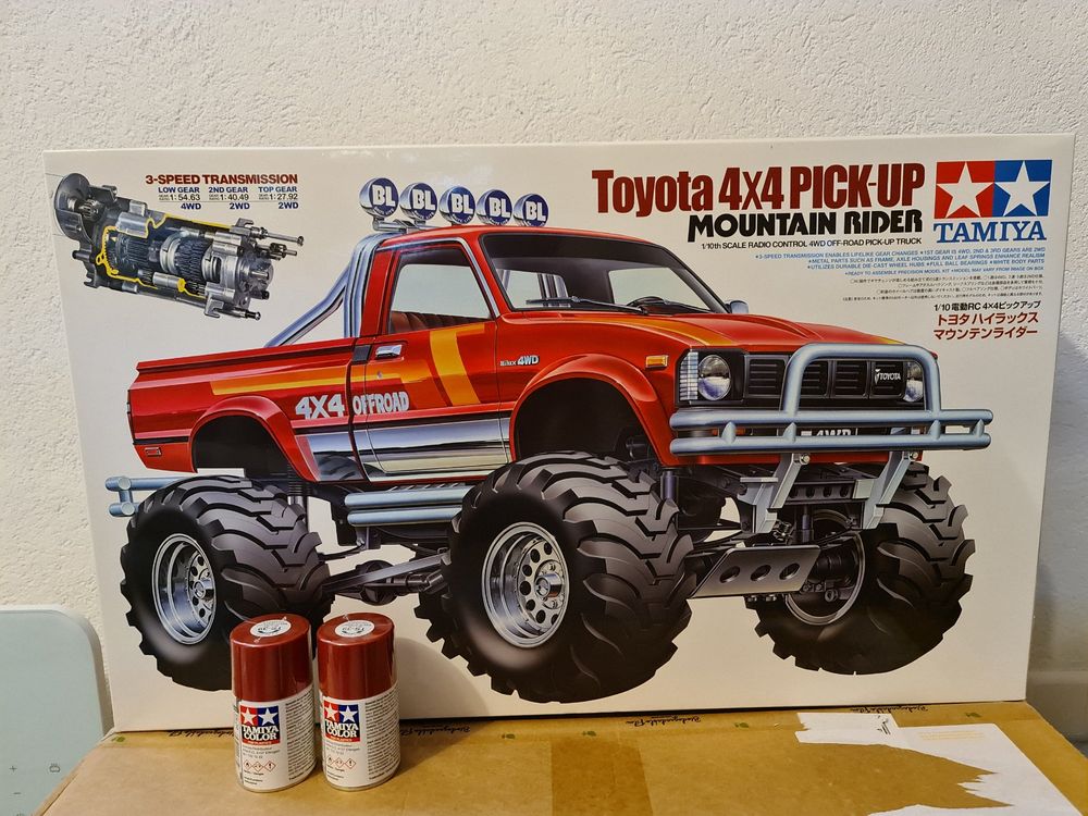 Tamiya Toyota 4x4 PICK-UP, Bausatz plus 2 TS-39 Sprays (Neu und ...