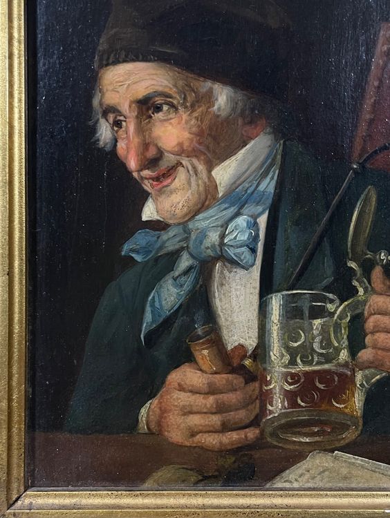 Antikes Gemälde eines Mannes mit Pfeife & Bier Monogrammiert (Gebraucht) in Root für CHF 45 ...