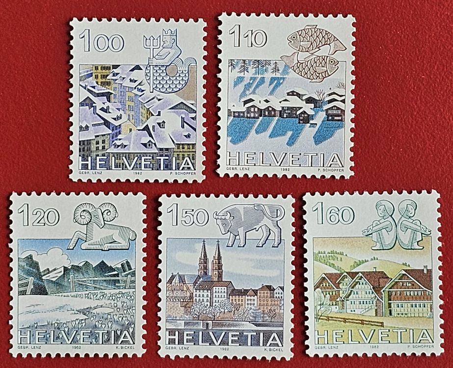 TIERKREISZEICHEN LANDSCHAFTEN 680 - 682 684 685 JAHR 1982** (Neu (gemäss Beschreibung)) in ...