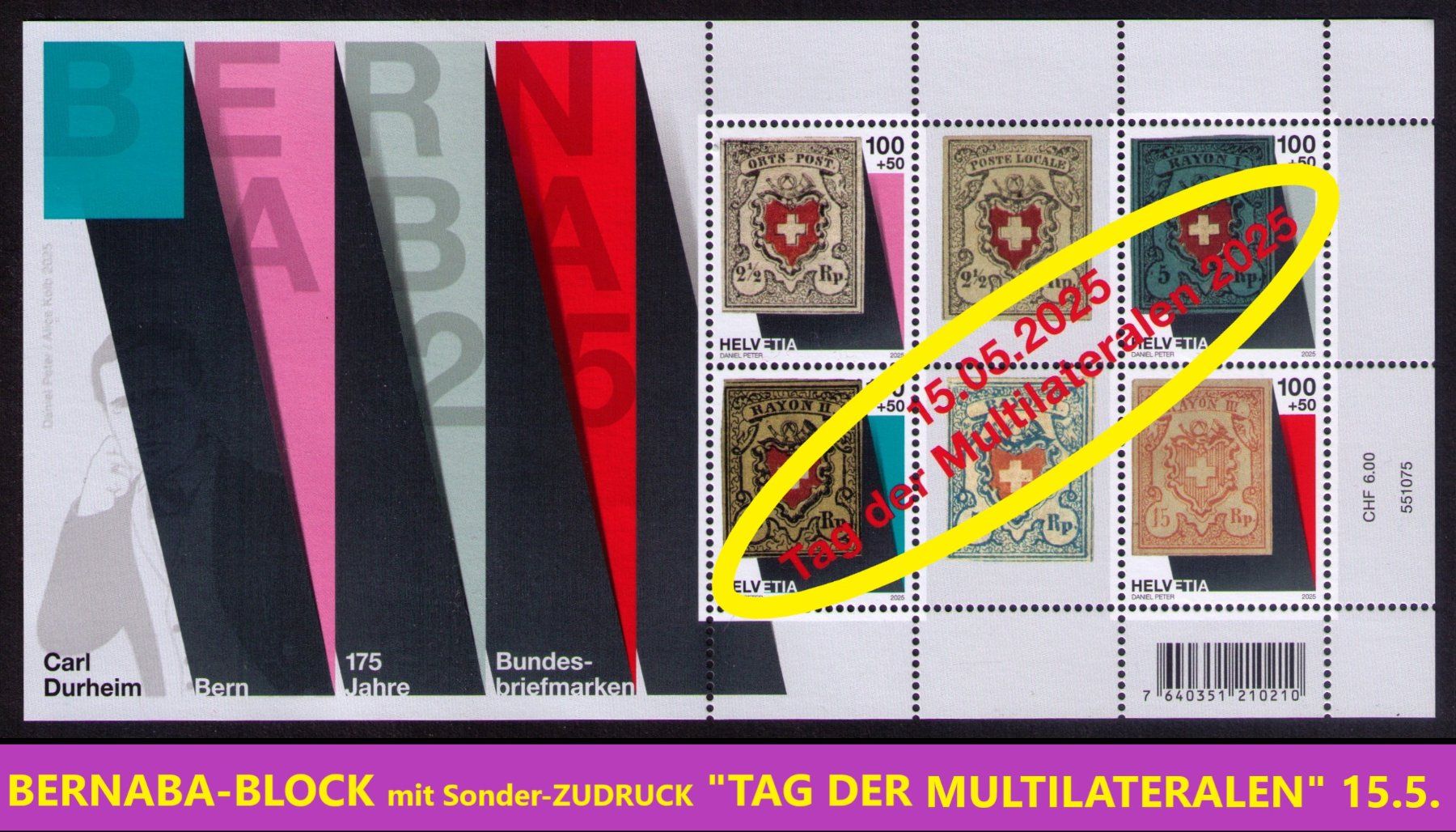 2025_BERNABA-BLOCK mit ZUDRUCK "TAG DER MULTILATERALEN"15.5. (Neu (gemäss Beschreibung)) in ...