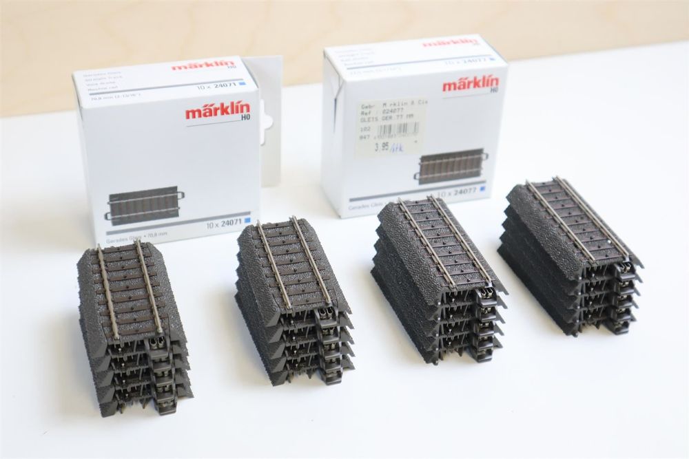 Märklin 20 x C-Gleis 24071 / 24077 - Neu - Neupreis: 80.- (Neu (gemäss ...