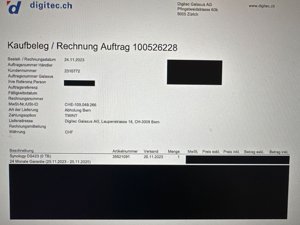 Synology DS423, Top Zustand ohne HDD mit Garantie (Gebraucht) in ...