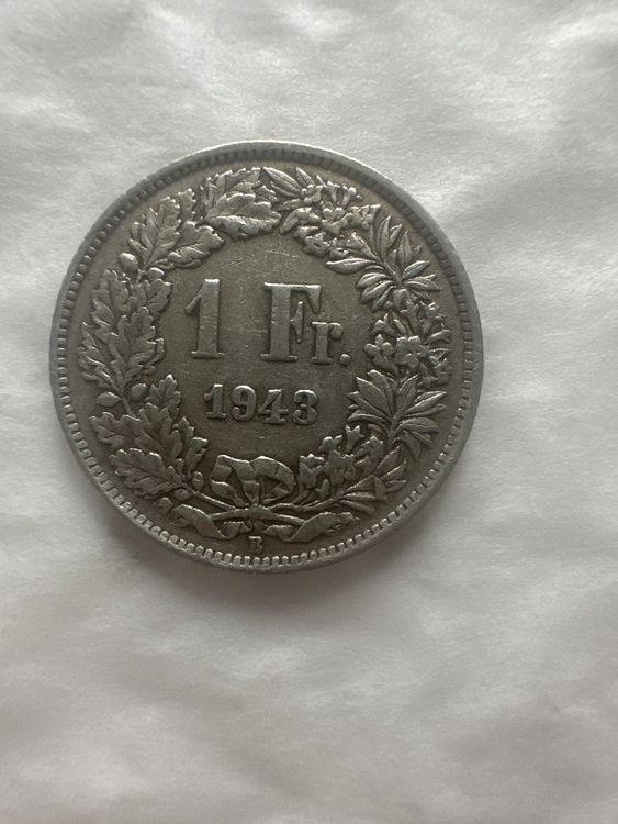 Silbermünze 1 Franken Helvetia 1943 Schweiz Swiss Franc | Kaufen auf Ricardo