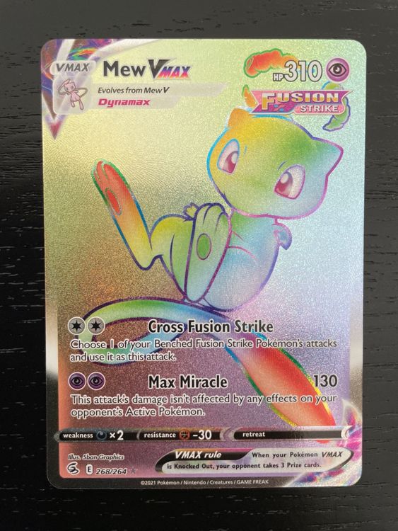 Mew Vmax Rainbow Rare, Fusion Strike 268/264, ENG - NM | Kaufen auf Ricardo