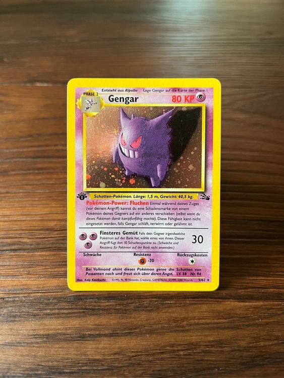 Pokémon Sammelkarte - Gengar Holo 1. Edition - Fossil Set (Gebraucht) in Schaan für CHF 72.3 ...