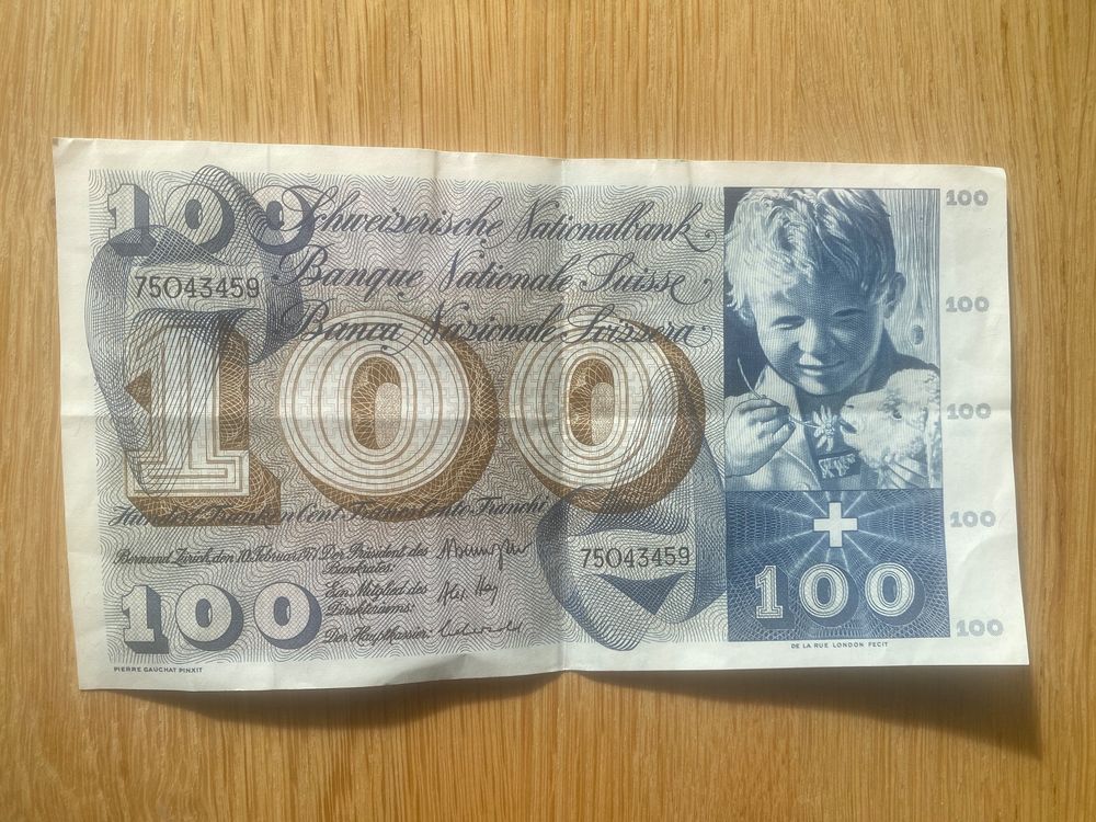 alte 100 Franken Note | Kaufen auf Ricardo
