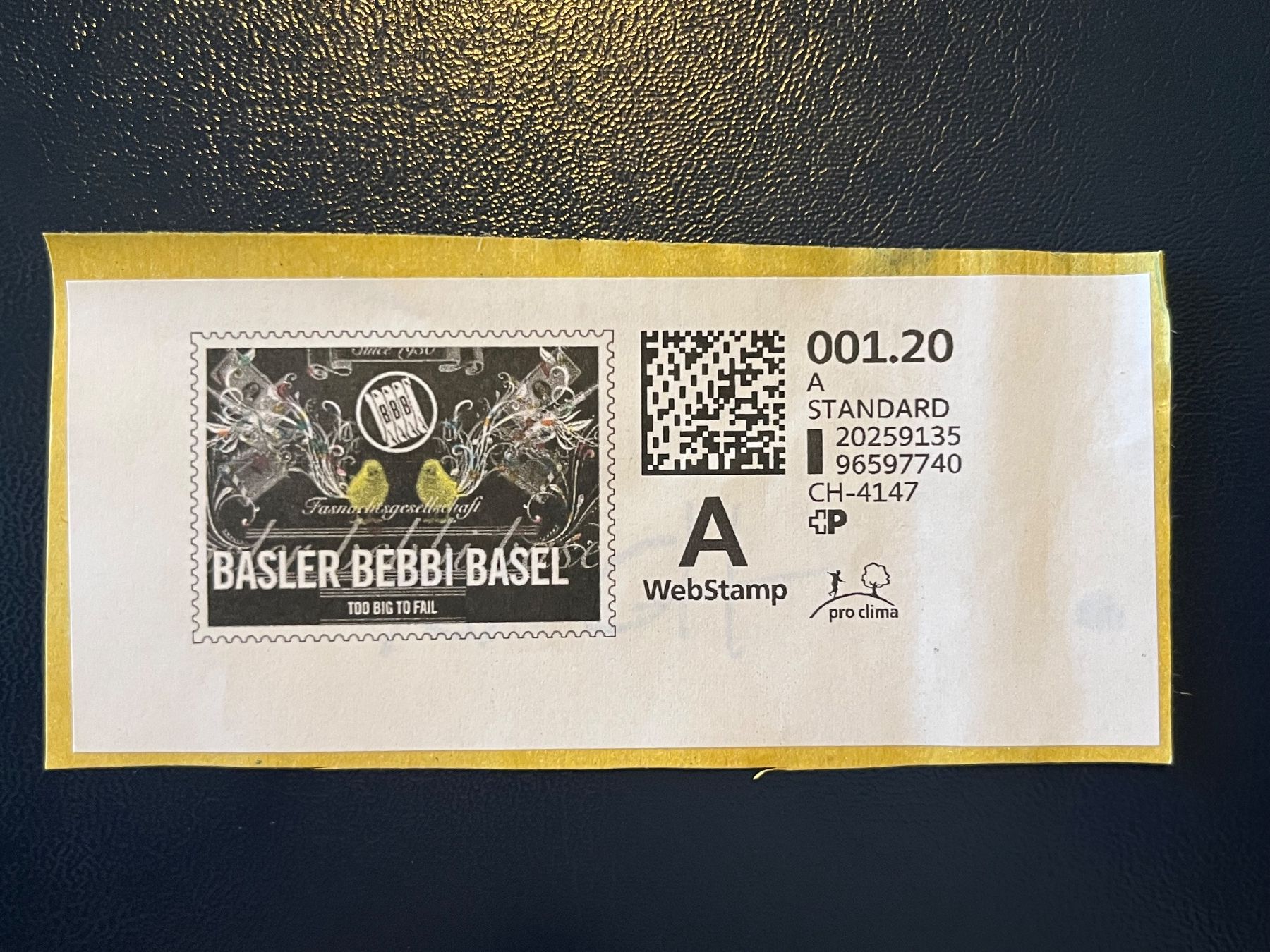 2026 - Webstamp - Basel Fasnacht - découpe d’enveloppe (D'occasion) à ...
