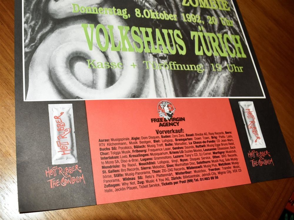 DANZIG Giger WHITE ZOMBIES Konzertplakat 1992 ZÜRICH | Kaufen auf Ricardo